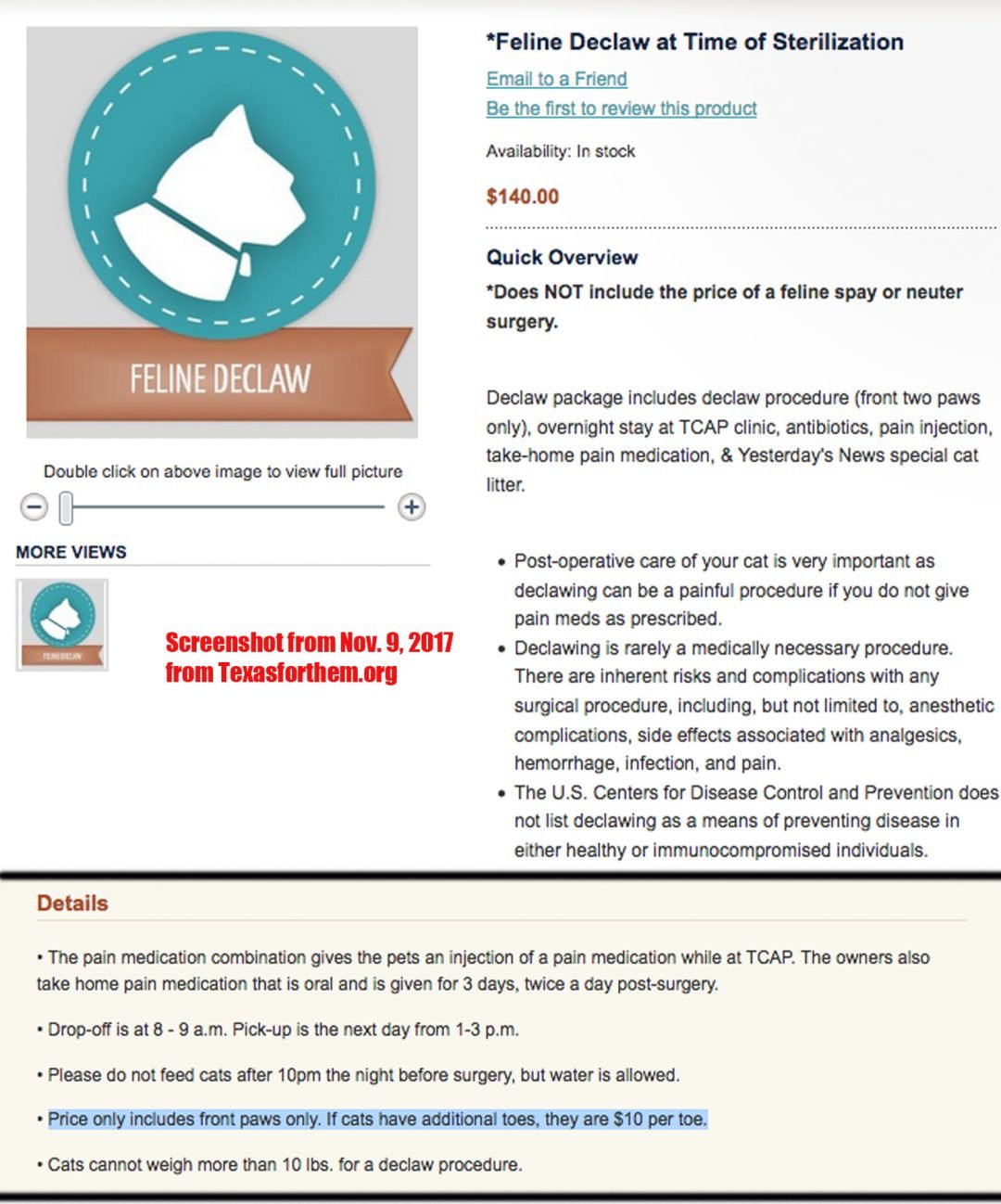 Texas Coalition for ANIMAL PROTECTION Stopped Declawing Cats in 2017 ...